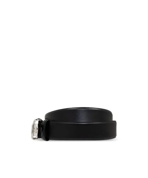 DIESEL® 1dr Logo-buckle Leather Belt - Black