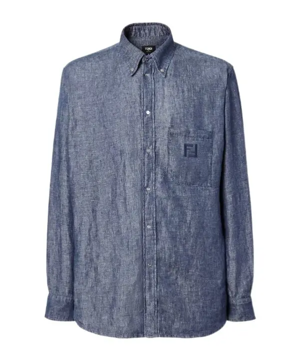 Fendi Ff Embroidered Comfort Fit Shirt