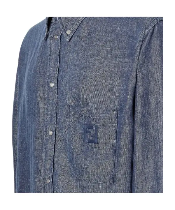 Fendi Ff Embroidered Comfort Fit Shirt