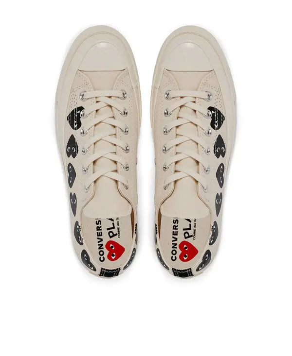 CONVERSE X COMME DES GARONS PLAY Low Top Sneakers With Heart Logo - Nude