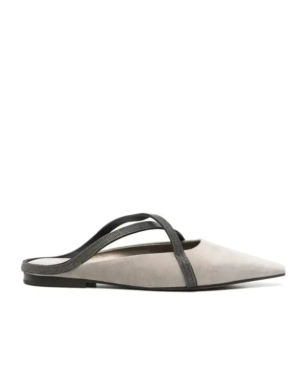 Brunello Cucinelli Monili Chain Slingback Slipper