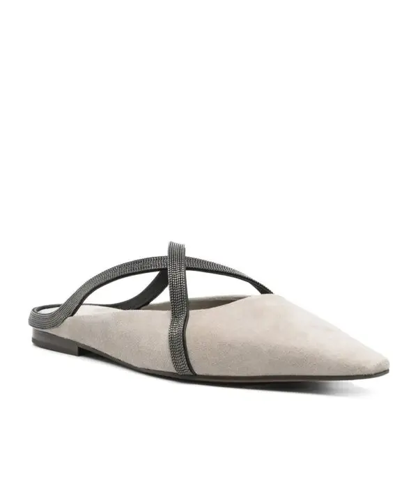 Brunello Cucinelli Monili Chain Slingback Slipper