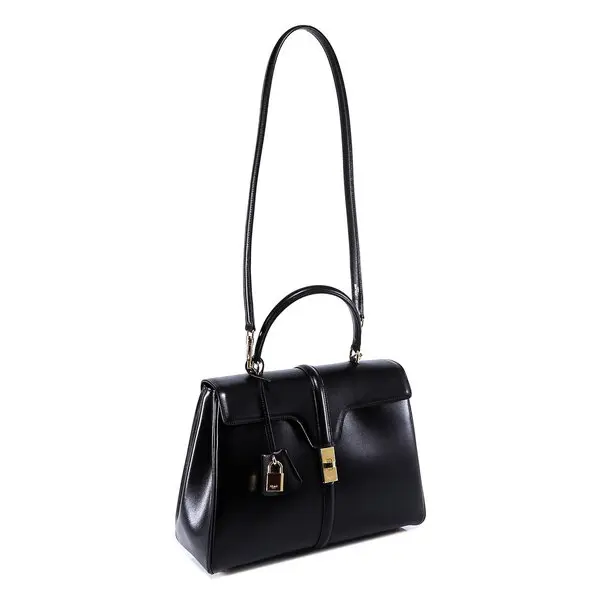 Celine Classique 16 Bag In Satinated Calfskin - Black