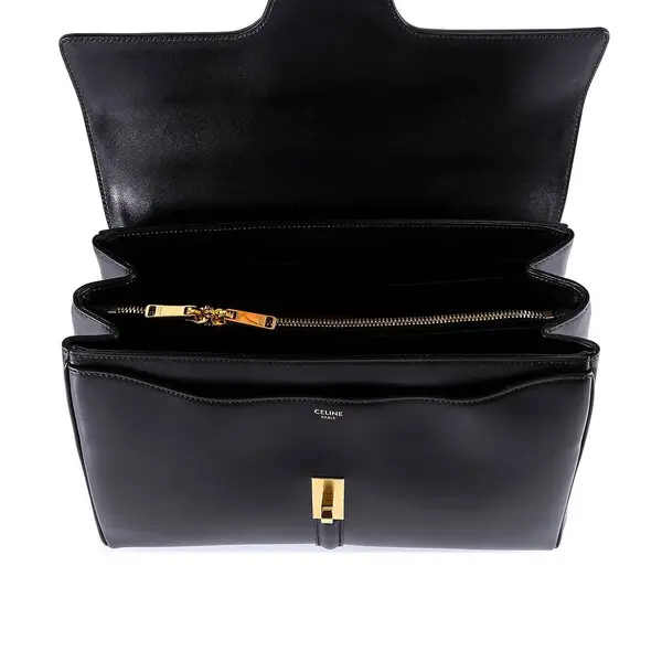 Celine Classique 16 Bag In Satinated Calfskin - Black