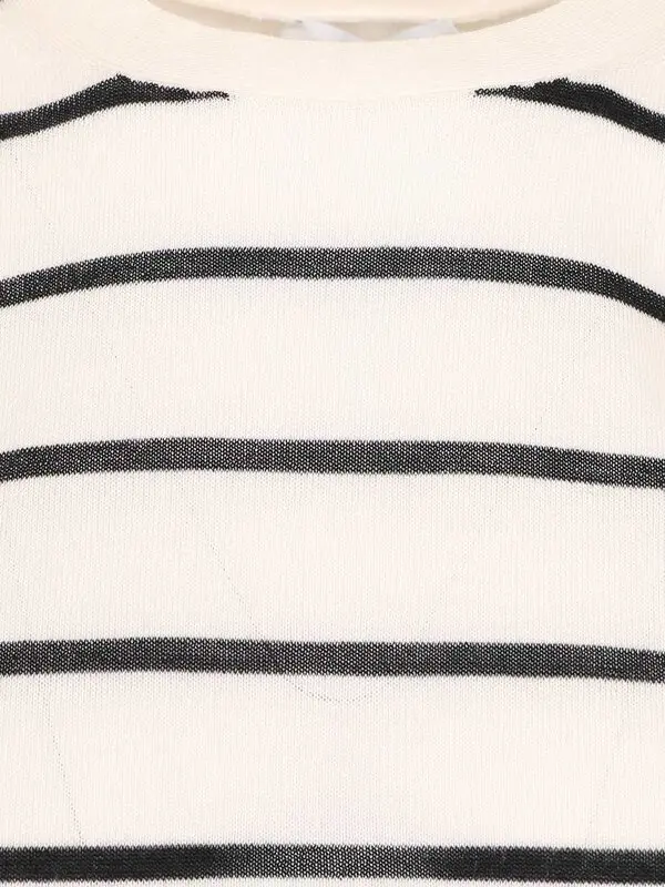 Max Mara Favetta Striped Knitted T-shirt - White