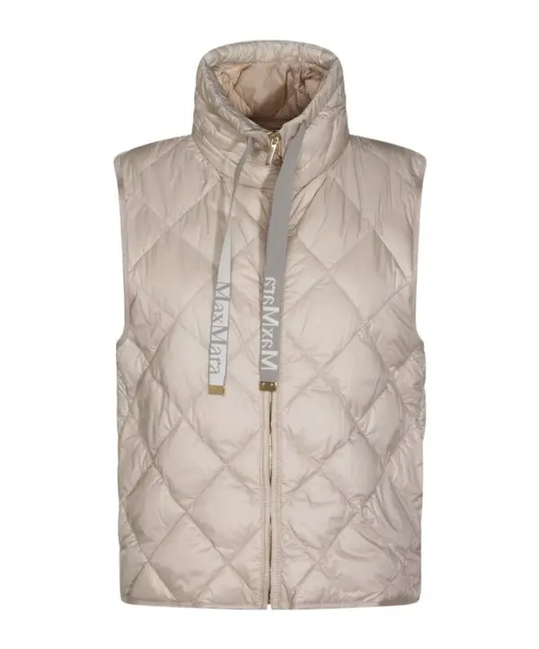 Max Mara Tregic Zip-up Drawstring Gilet - Sand