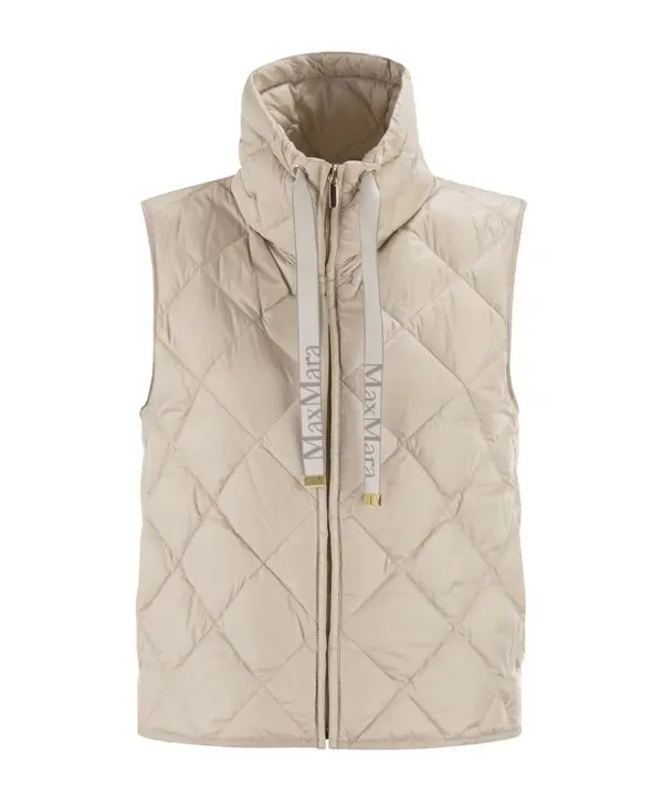 Max Mara Tregic Zip-up Drawstring Gilet - Sand