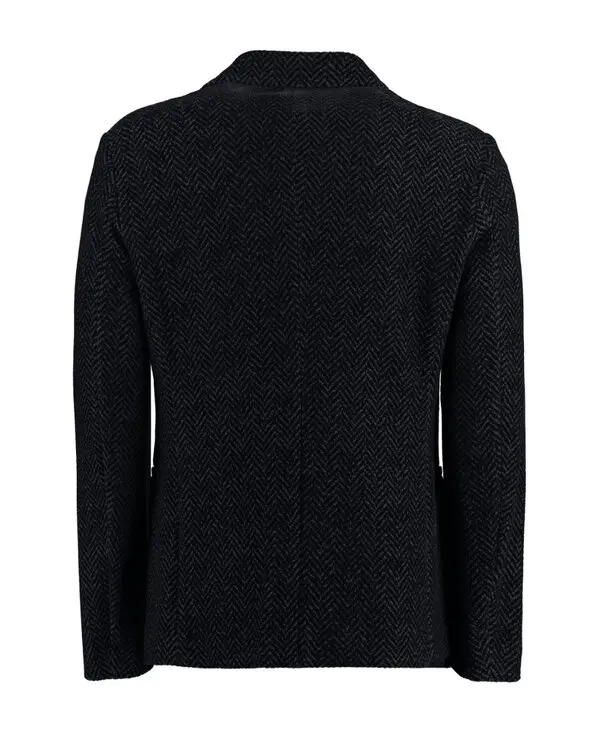 Giorgio Armani Chevron-jacquard Single-breasted Blazer