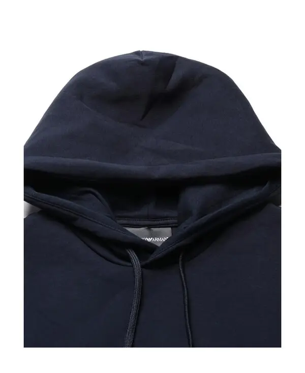 Emporio Armani Embroidered Logo Drawstring Hoodie