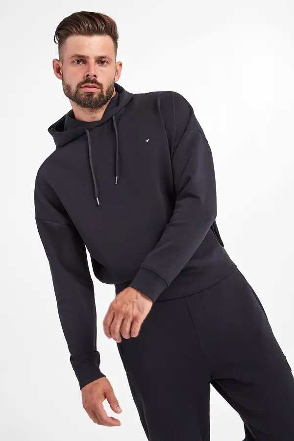 Emporio Armani Embroidered Logo Drawstring Hoodie