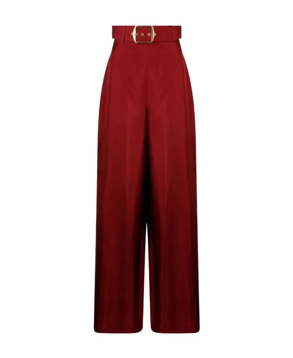 Zimmermann Belted Silk Wide-leg Trousers