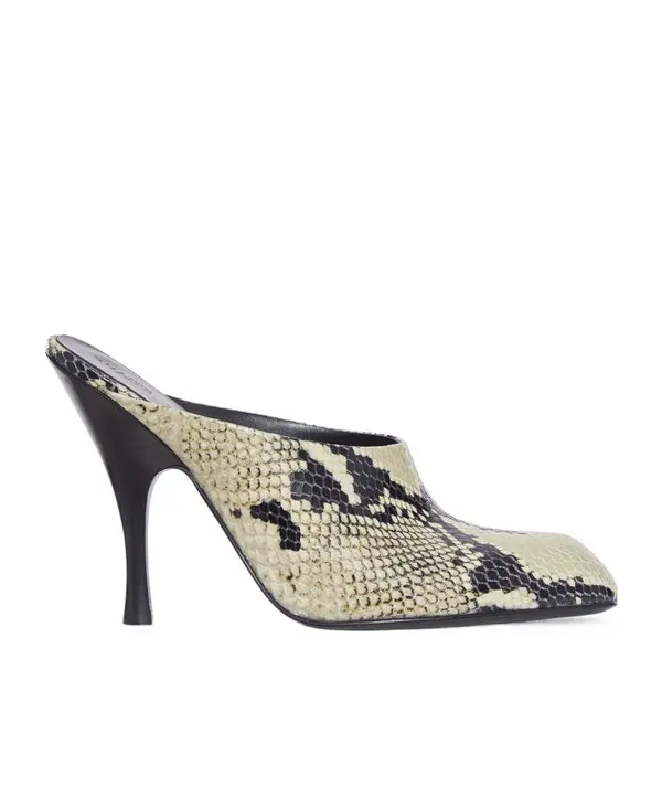 Khaite Snakeskin-effect Heeled Mules - No