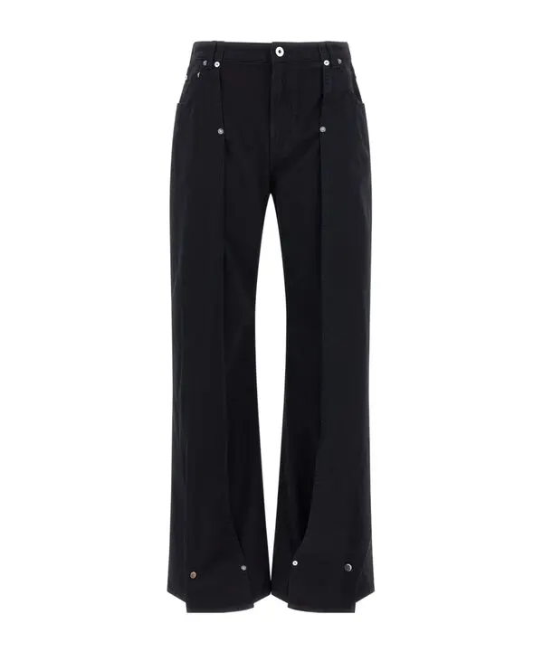 JEAN PAUL GAULTIER Snap-button Front-cut Jeans - Black