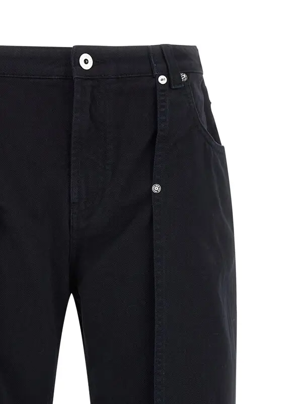 JEAN PAUL GAULTIER Snap-button Front-cut Jeans - Black