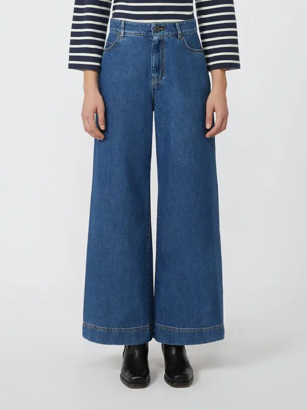 Max Mara Vega Wide Leg Jeans - Navy