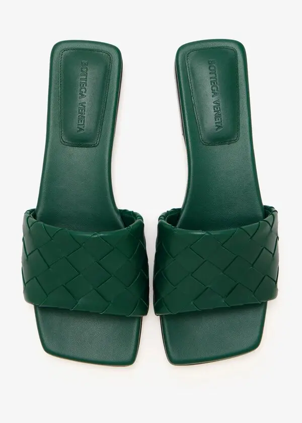 Bottega Veneta Parco Intrecciato Flat Sandals - Green