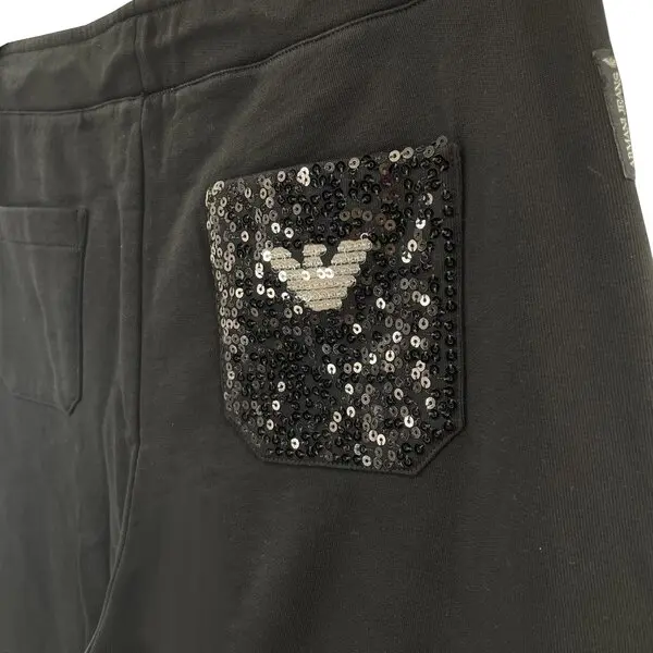 Emporio Armani Drawstring Waist Sweatpants With Embellished Pocket