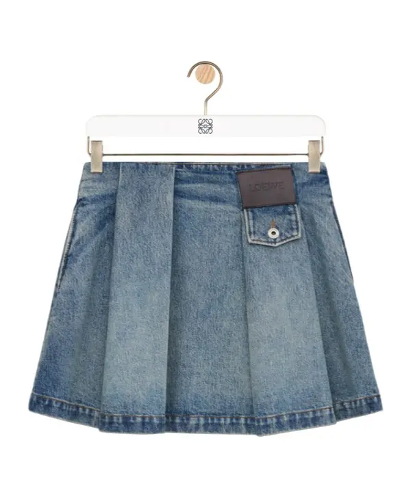 Loewe Mini Denim Skirt - Washed Denim