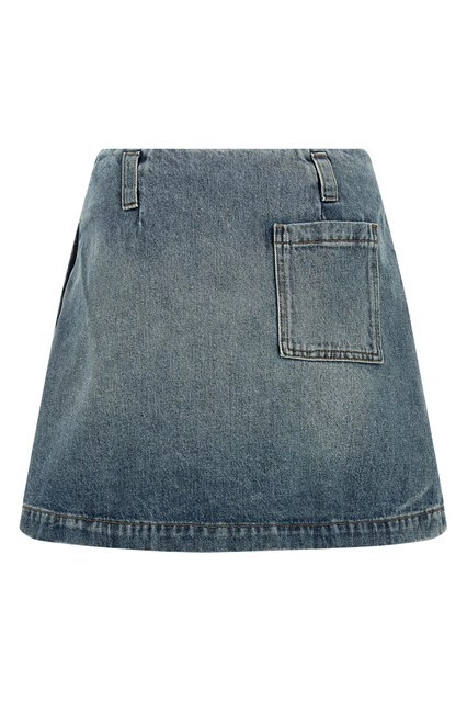 Loewe Pleated Pocket Denim Skirt - Washed Denim