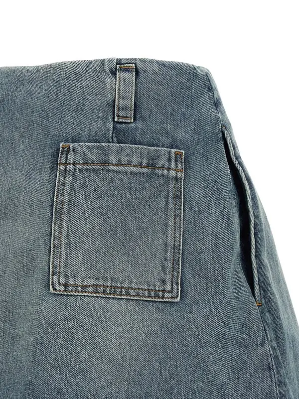 Loewe Pleated Pocket Denim Skirt - Washed Denim