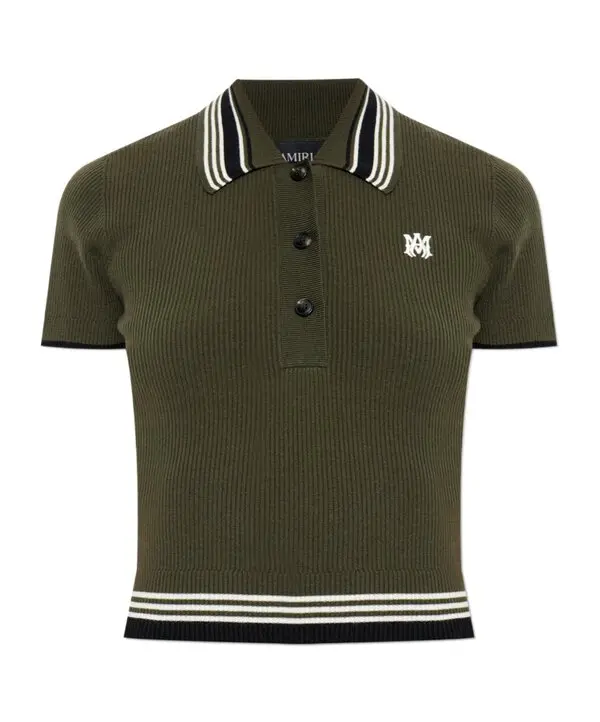 Amiri Ribbed Logo Polo Knitted Sweater
