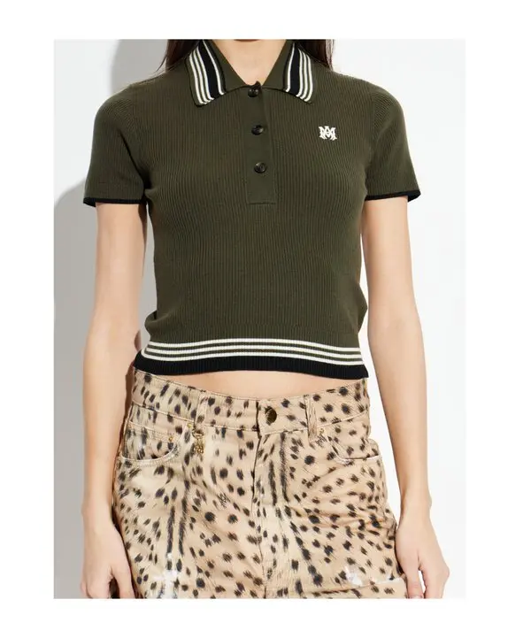 Amiri Ribbed Logo Polo Knitted Sweater