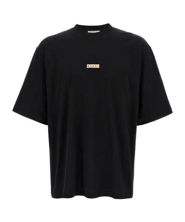 Marni Logo Patch Drop Shoulder T-shirt - Black