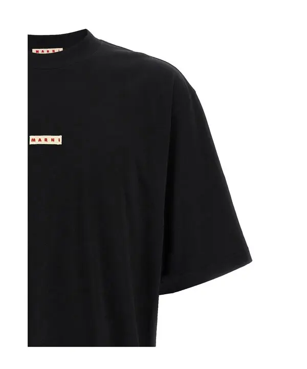 Marni Logo Patch Drop Shoulder T-shirt - Black