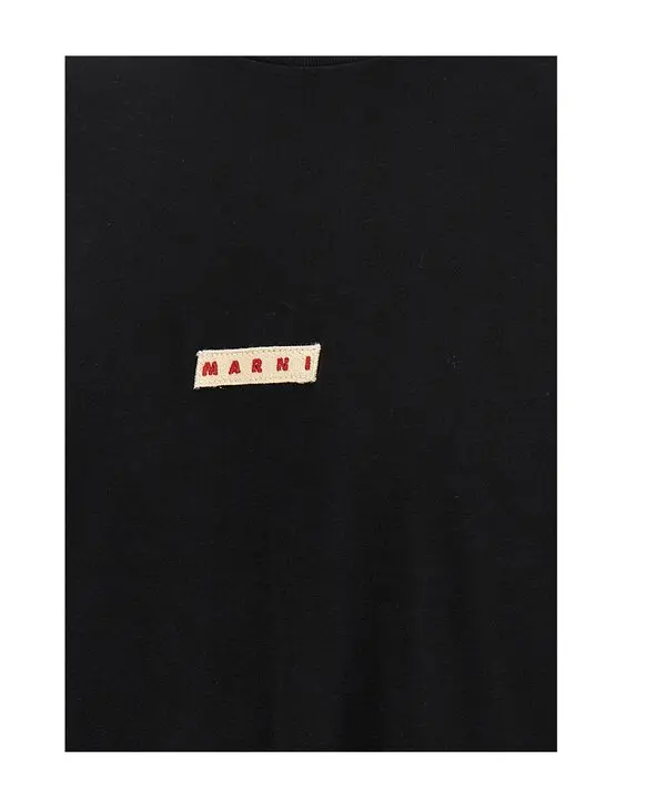 Marni Logo Patch Drop Shoulder T-shirt - Black