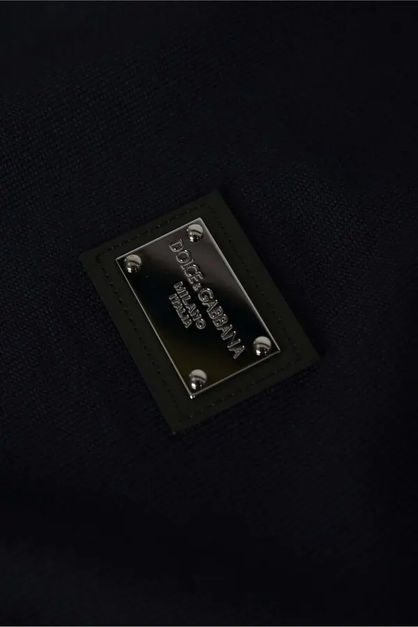 Dolce & Gabbana Dolce Gabbana Logo-plaque Short-sleeved Polo Shirt - Black