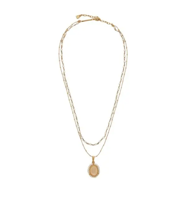 Dsquared2 Layered Bead And Pendant Necklace - White