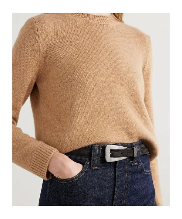 Khaite Lucca Suede Belt - Black
