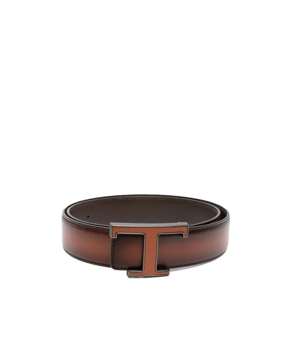 TOD'S Timeless Reversible Leather Belt - Black