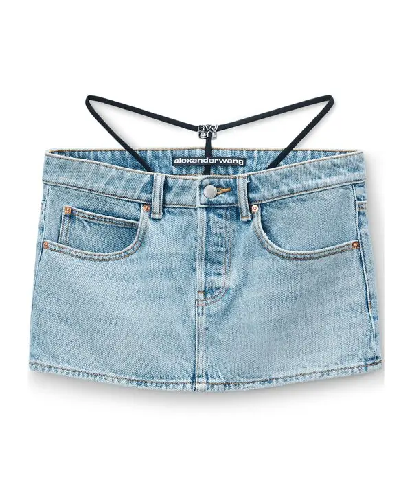 Alexander Wang Thong Strap Denim Skirt - Indigo