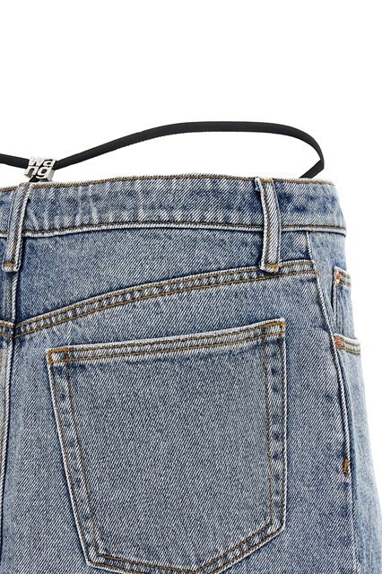 Alexander Wang Thong Strap Denim Mini Skirt