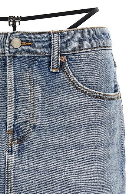 Alexander Wang Thong Strap Denim Mini Skirt
