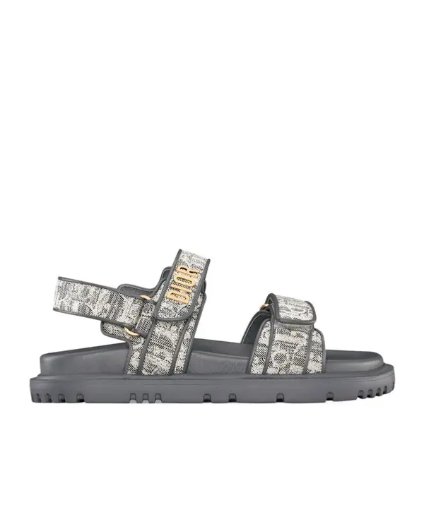 Dior Logo Plaque Sandals - Gray
