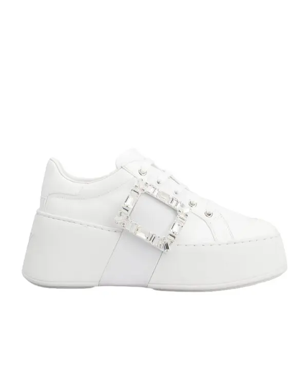 ROGER VIVIER Viv Skate Embellished Sneakers - White