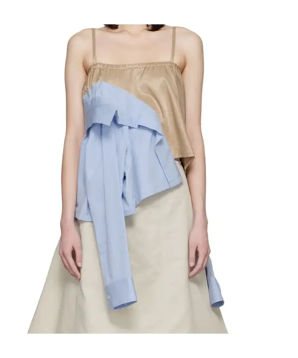 Mihara Yasuhiro Asymmetrical Paneled Shirt Top - Nude