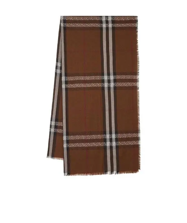 Burberry Monogram Check-print Scarf - Brown