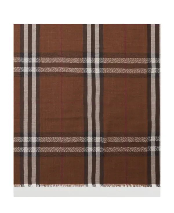 Burberry Monogram Check-print Scarf