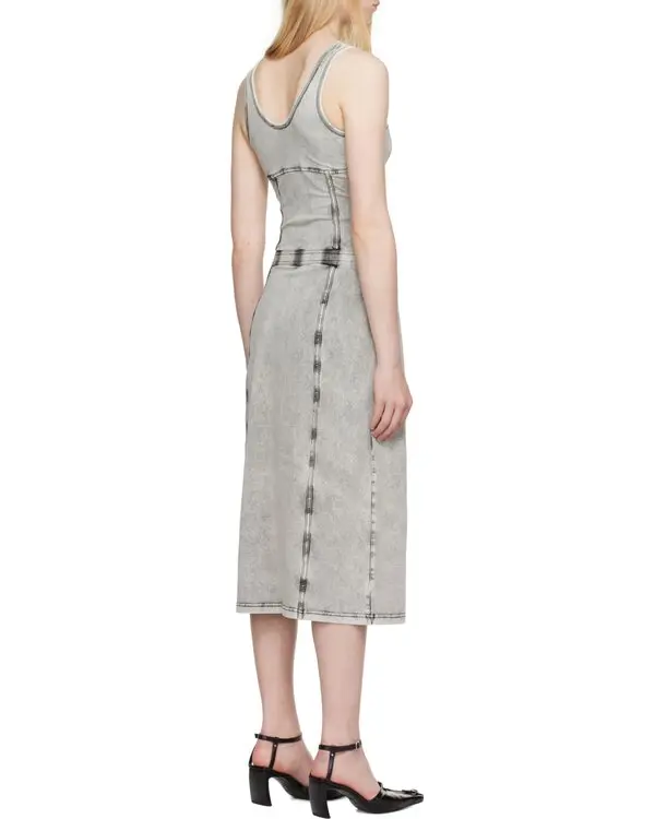DIESEL® D-inny Sleeveless Midi Dress In Distressed Denim