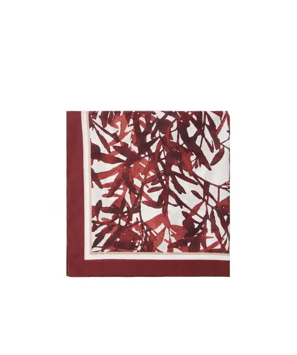 Brunello Cucinelli Floral-printed Striped Edge Scarf - Red