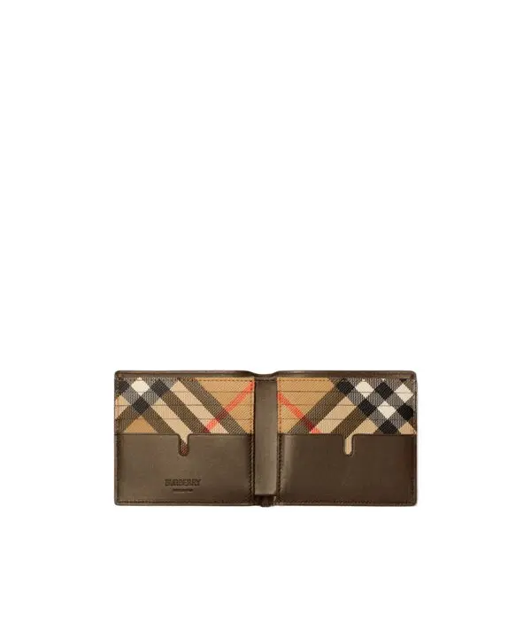 Burberry Embossed Check Bifold Wallet - Sand Beige
