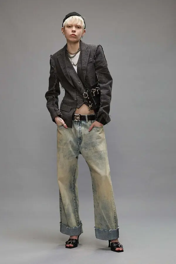 R13 X-boyfriend Wide-leg Denim Pants