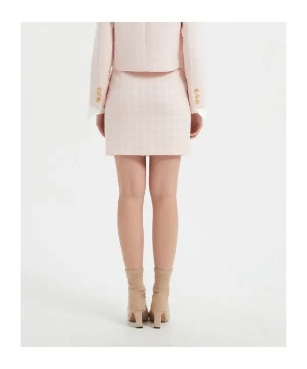 MARISSA CHIARA Gold Button Textured Skirt