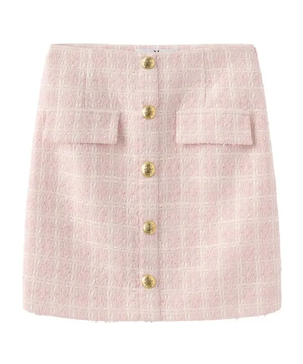Marissa Chiara Gold Button Textured Skirt