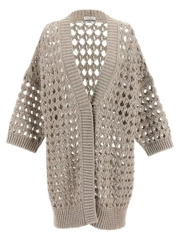 Brunello Cucinelli Open-knitted Cardigan - Nude