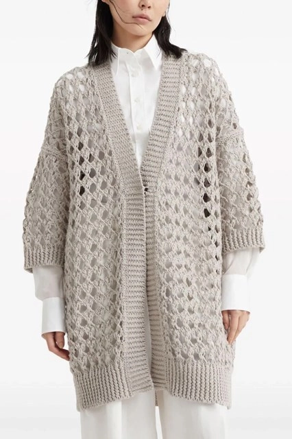 Brunello Cucinelli Open-knitted Cardigan