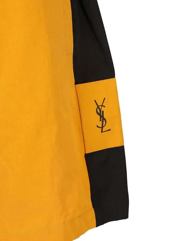 Saint Laurent Cassandre Color-block Bermuda Shorts - Curry/black